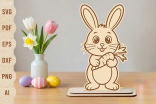 Easter Bunny Laser Cut Design with Stand · Creative Fabrica