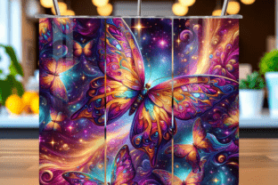 Galaxy Night Cosmic Butterfly Tumbler Graphic by ZARA STORE · Creative ...