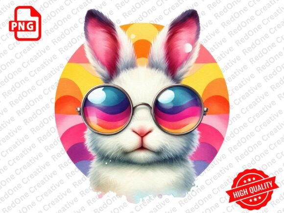 Groovy Retro Easter Clipart PNG Bundle · Creative Fabrica
