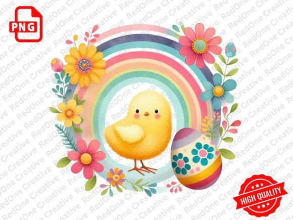 Groovy Retro Easter Clipart PNG Bundle · Creative Fabrica