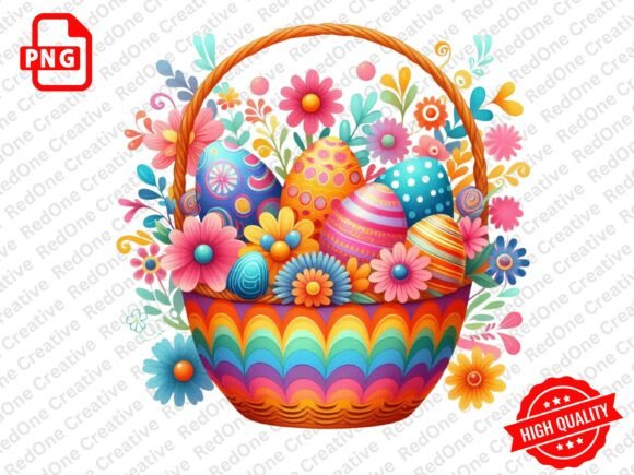 Groovy Retro Easter Clipart PNG Bundle · Creative Fabrica