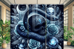 Moonlit Snake Crystal Skull Tumbler Wrap Graphic by Meow CREATIONS ...