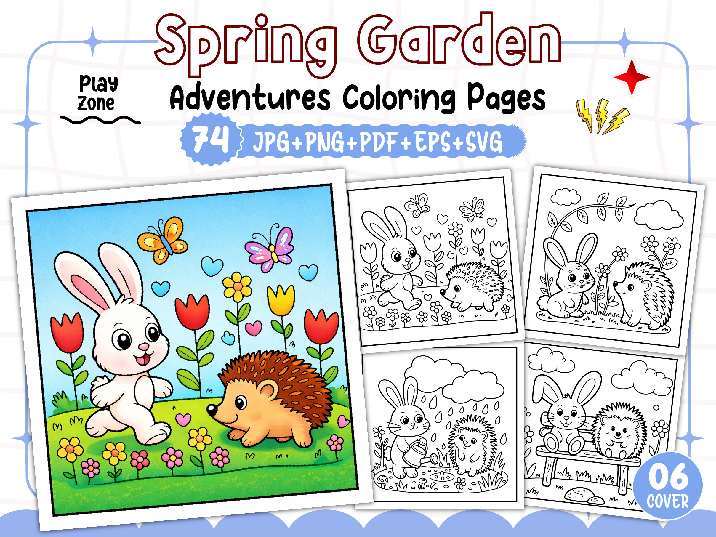 Spring Garden Adventures Coloring Pages Graphic by PLAY ZONE · Creative ...