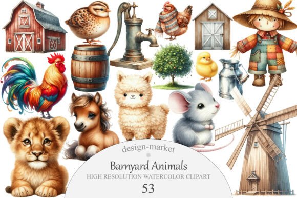 2 Kids Farm Animals Clipart Designs & Graphics