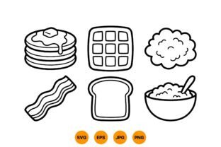 Breakfast Icons SVG Clipart Pack Graphic by DesignVectx · Creative Fabrica