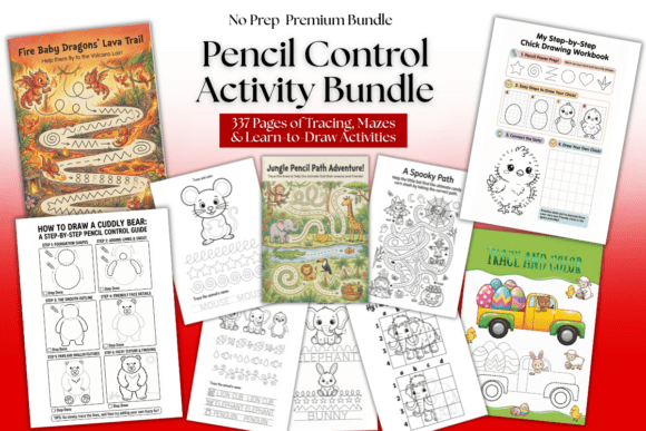 Bundle | Pencil Control Tracing for Kids Graphic by YOOY · Creative Fabrica