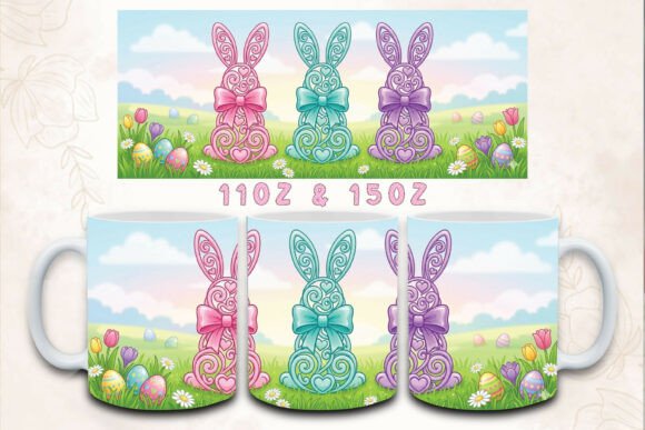Easter Bunnies Tumbler Wrap Graphic by Unique Graphics · Creative Fabrica