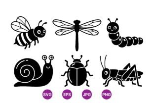 Cute Insect Silhouette Clipart Graphic by DesignVectx · Creative Fabrica