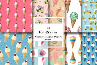 Ice Cream Digital Paper Set Graphic by Vintage · Creative Fabrica