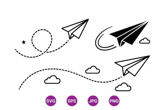 Minimal Paper Plane Vector Art Graphic by DesignVectx · Creative Fabrica
