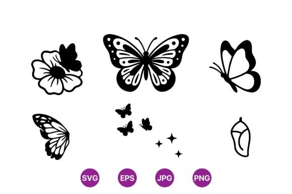 Monarch Butterfly Silhouette Clipart Graphic by DesignVectx · Creative ...