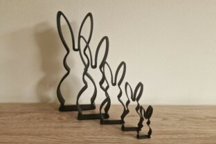 Rabbit Outline 3D Printing File · Creative Fabrica