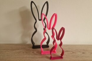 Rabbit Outline 3D Printing File · Creative Fabrica