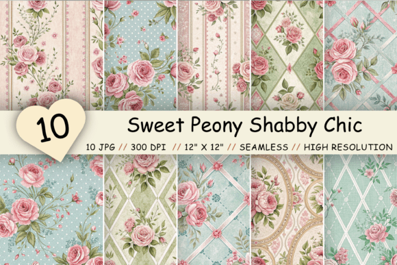 563 Shabby Chic Pattern Designs & Graphics
