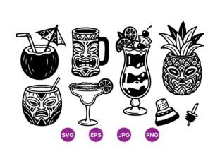 Tiki Tropical Drink Clipart Graphic by DesignVectx · Creative Fabrica