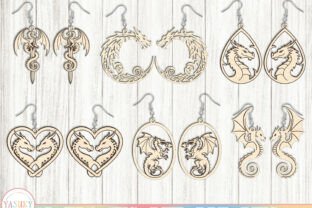Dragon Laser Cut Earrings Bundle · Creative Fabrica