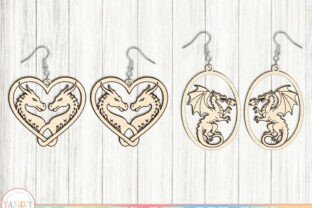 Dragon Laser Cut Earrings Bundle · Creative Fabrica