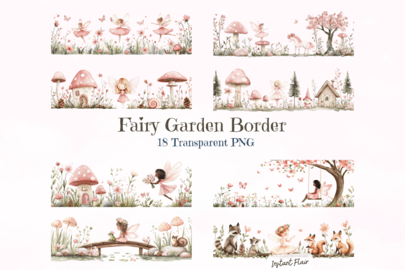 1 Fairy Garden Border Designs & Graphics