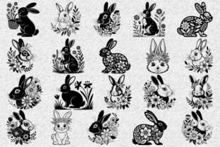 Floral Bunny Svg Bundle,Easter Bunny Svg Graphic by BlackCatMedia ...