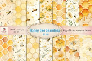 Honey Bee Digital Paper Bundle Graphic by Craftiqe-shop · Creative Fabrica