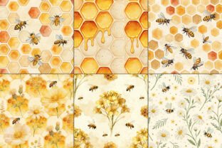 Honey Bee Digital Paper Bundle Graphic by Craftiqe-shop · Creative Fabrica