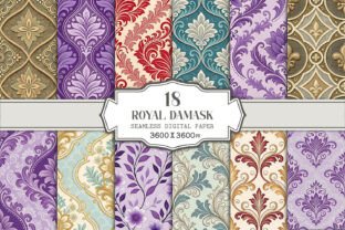 Royal Damask Seamless Pattern Bundle Graphic by Vectornest12 · Creative ...