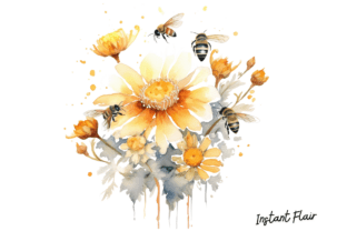 Bee and Flower Clipart Bundle Graphic by Instant Flair · Creative Fabrica