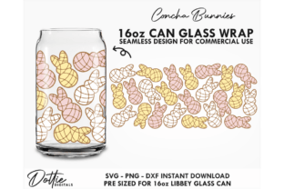 Concha Bunny 16oz Libbey Glass Can SVG Graphic by dottiedigitals ...