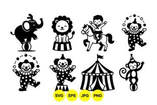 Cute Circus Animal Silhouettes Graphic by DesignVectx · Creative Fabrica