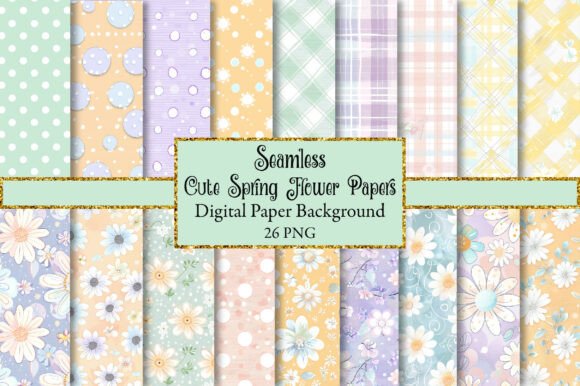 Cute Spring Flower Digital Papers Graphic by Precision Patterns ...