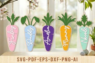 Easter Carrot Name Tag Laser Cut Bundle · Creative Fabrica