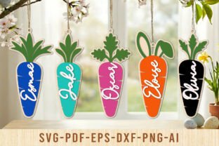 Easter Carrot Name Tag Laser Cut Bundle · Creative Fabrica
