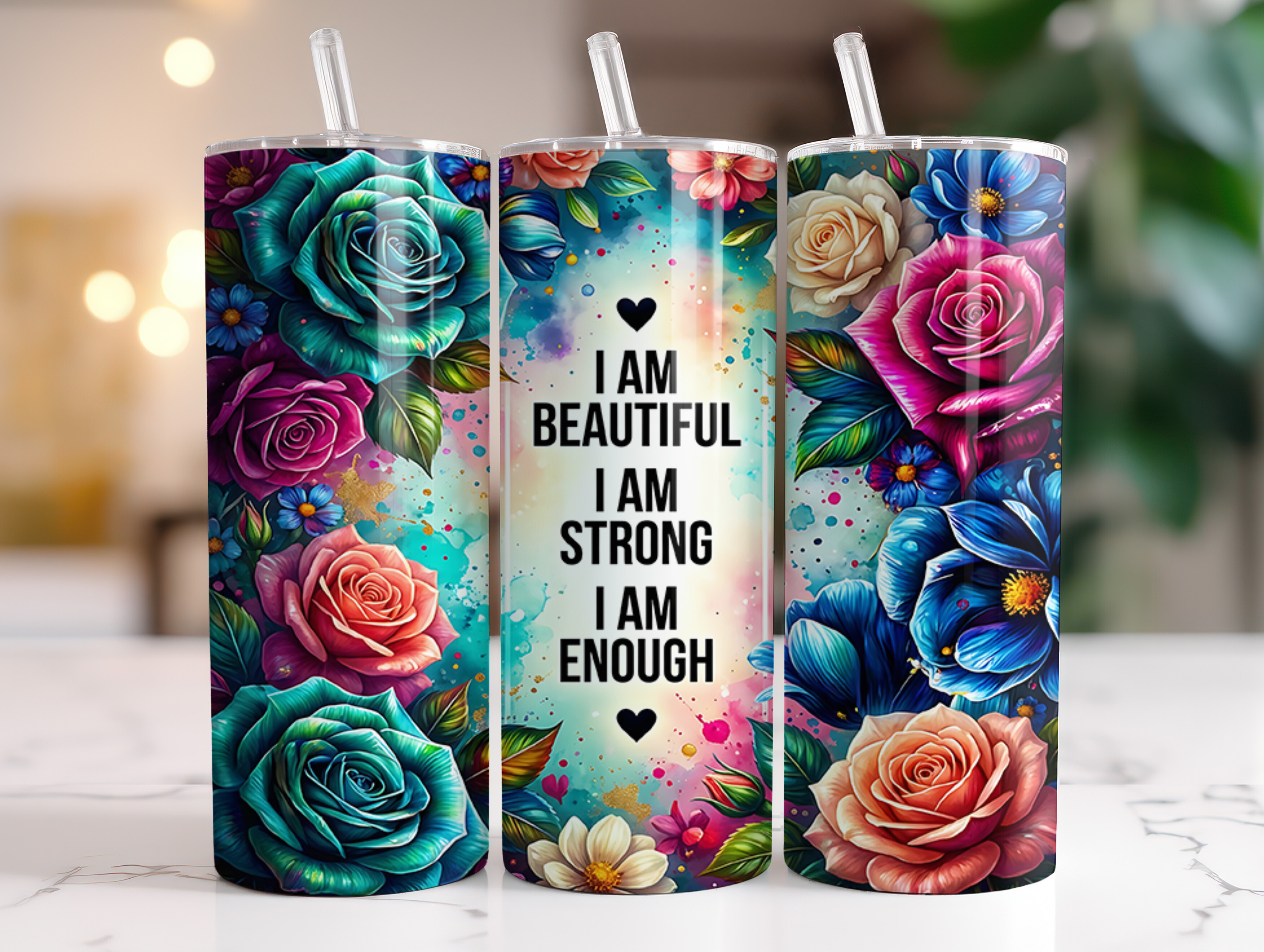 Motivational Floral Quote 20oz Tumbler Graphic by RahatKDP · Creative ...