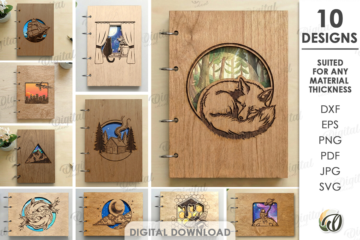 Notebook Covers Bundle Laser Cut · Creative Fabrica