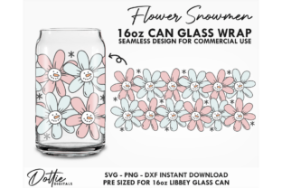 Snowman 16oz Libbey Glass Can Wrap SVG Graphic by dottiedigitals ...