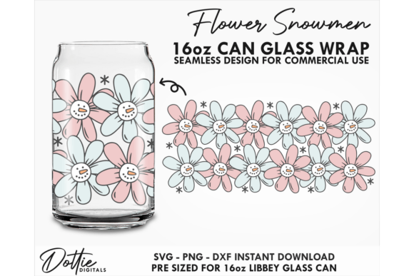 Snowman 16oz Libbey Glass Can Wrap SVG Graphic by dottiedigitals ...