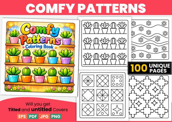 1 Simple Comfy Patterns Coloring Pages Designs & Graphics