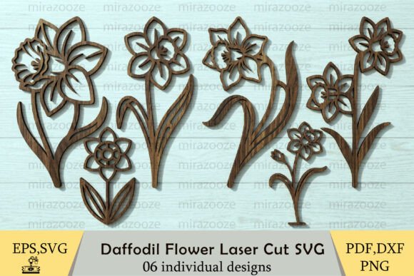 Daffodil Flowers Laser Cut SVG · Creative Fabrica