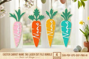 Easter Carrot Name Tag Laser Cut Designs · Creative Fabrica