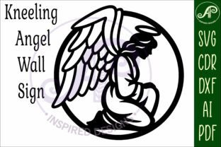 Kneeling Angel Name Sign SVG, Praying · Creative Fabrica