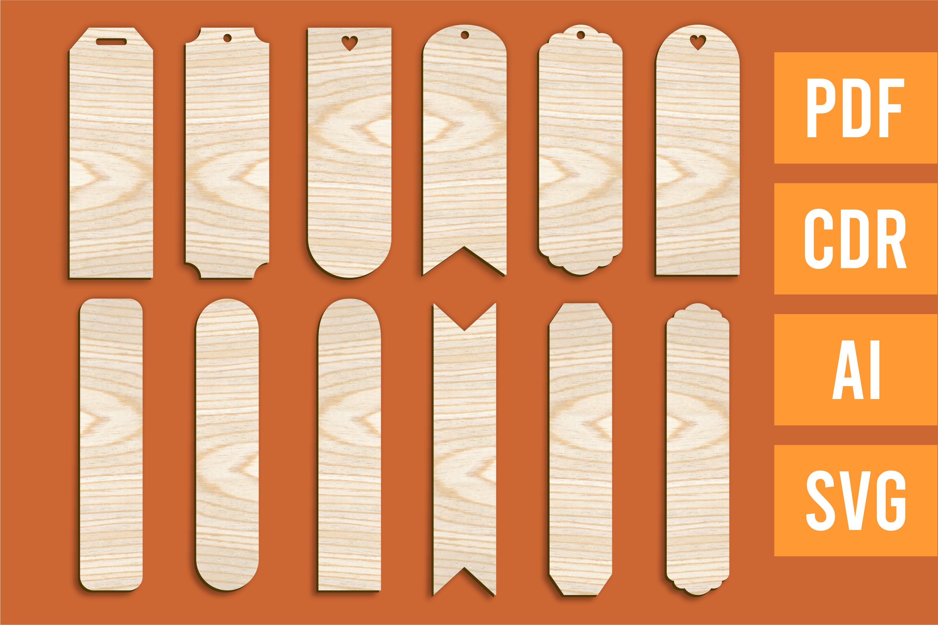 Laser Cut Bookmark Blanks – 12 SVG Files · Creative Fabrica