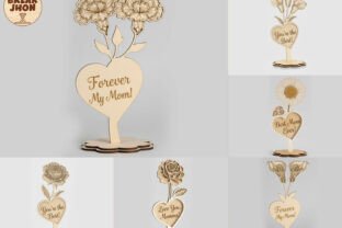 Mother’s Day Flower Stand SVG Bundle · Creative Fabrica