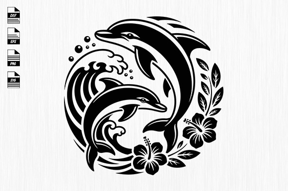 Sunset Dolphin Ocean Svg Graphic by Vector Zone Area · Creative Fabrica