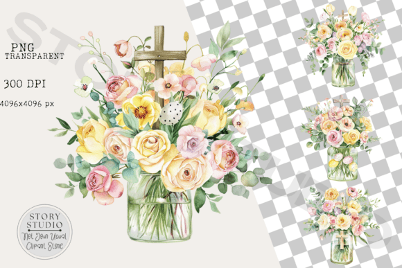 Spring Floral Cozy Easter Clipart Graphic by Story Studio · Creative ...
