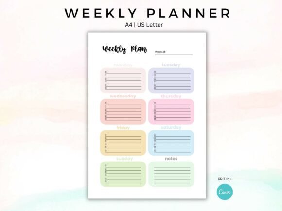 1 Weekly Productivity Sheet Printable Designs & Graphics