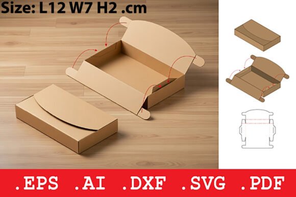 Curved Flap Tab Locking Retail Box · Creative Fabrica