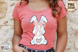 Easter Bunny Retro Blue Spring Flower Graphic by WinnieArtDesign ...