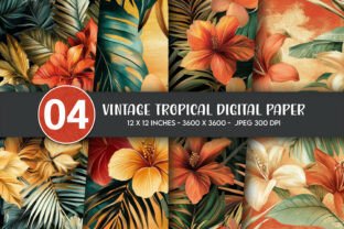 Vintage Tropical Digital Paper Graphic by Artify Hub Studio · Creative ...