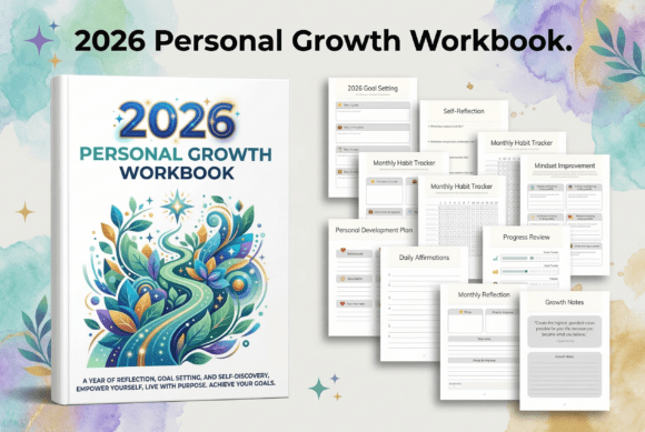 🌱2026 Personal Growth Workbook 📘 Graphic by Printable Design · Creative ...