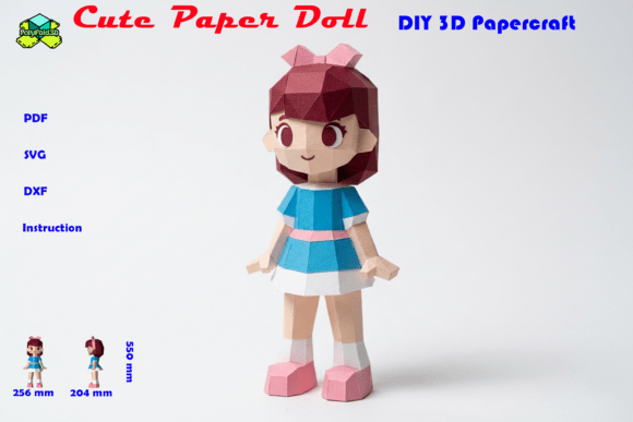1 Paper Doll 3d Papercraft Designs & Graphics